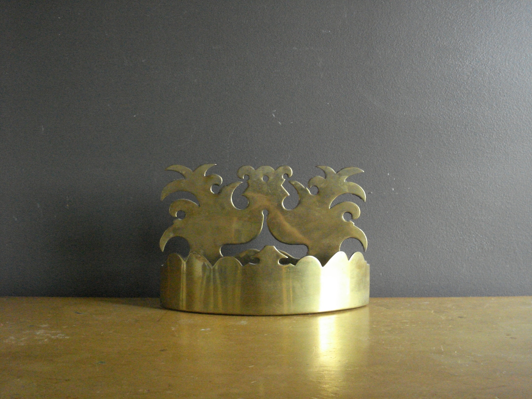 Vintage Brass Wall Pocket - Vintage Mail or Letter Holder - Wall Mount ...