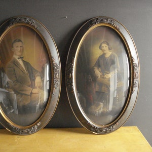 Large Oval Frame Convex Glass Large Vintage Ornate Frame Curved Glass ...