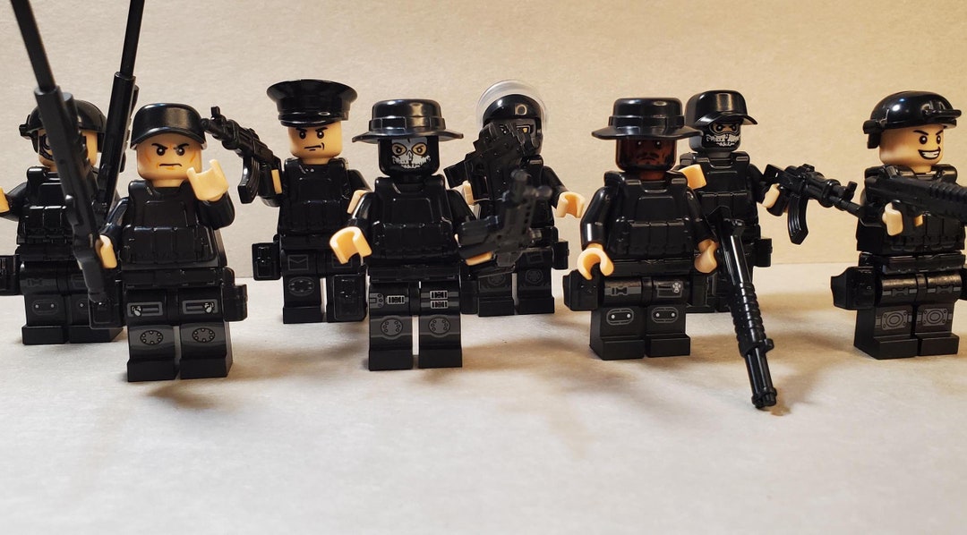 Custom Lego-compatible Set of 8 Building Block SWAT/ FBI Law ...