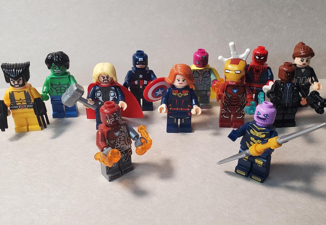 Custom Lego-compatible Marvel Minifigure Set: 12 Figures, Avengers ...