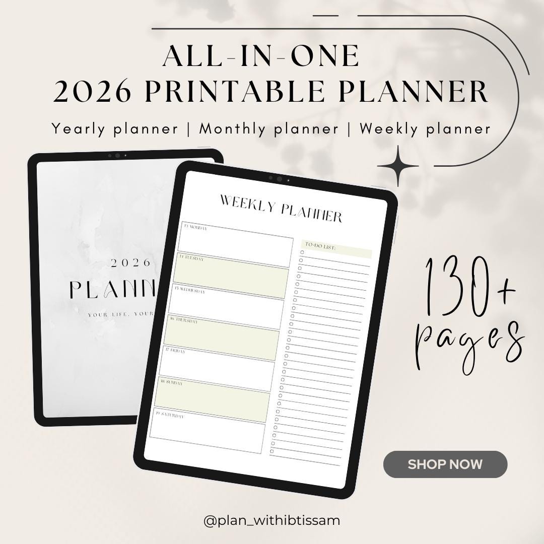 2026 Printable Planner | Ultimate Yearly, Monthly, Weekly (digital ...