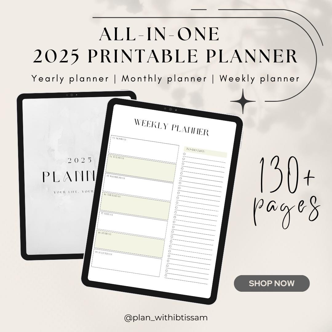 2025 Printable Planner | Ultimate Yearly, Monthly, Weekly (digital ...