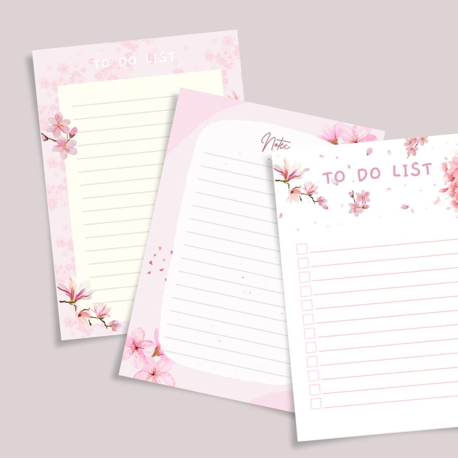 Aesthetic Sakura Flower Printable Notepads, To-do List & Checklist - Etsy
