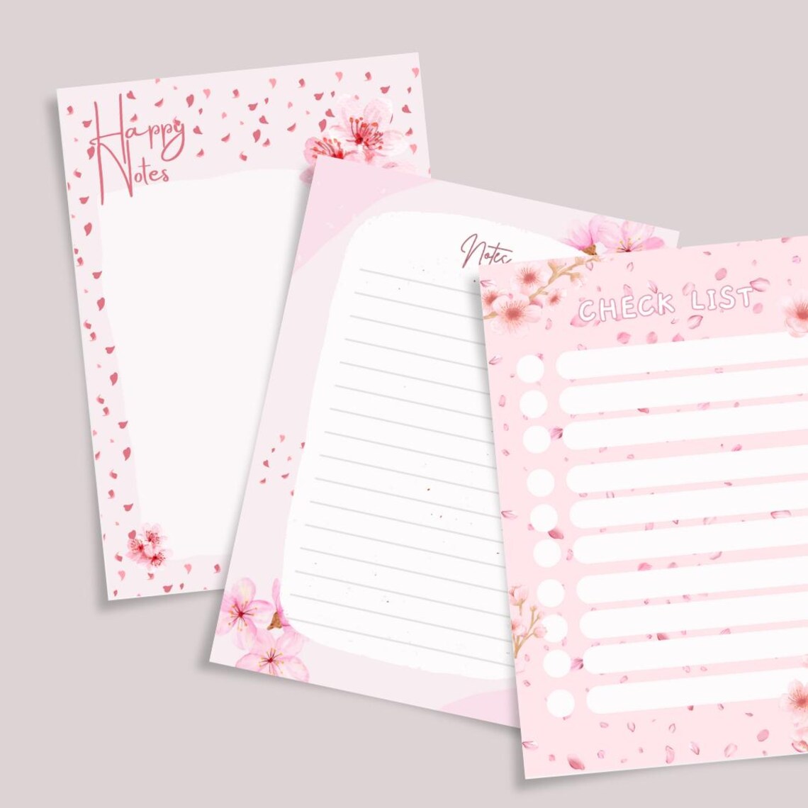 Aesthetic Sakura Flower Printable Notepads, To-do List & Checklist - Etsy