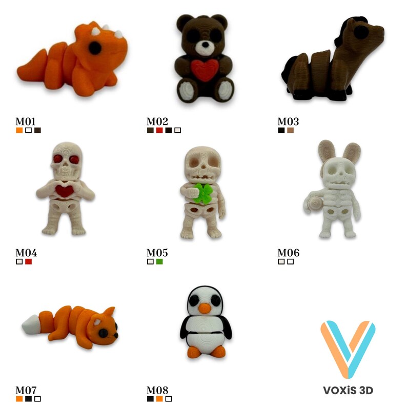 3D Printed Articulated Miniature Fidget Animals Fun, Collectible and ...