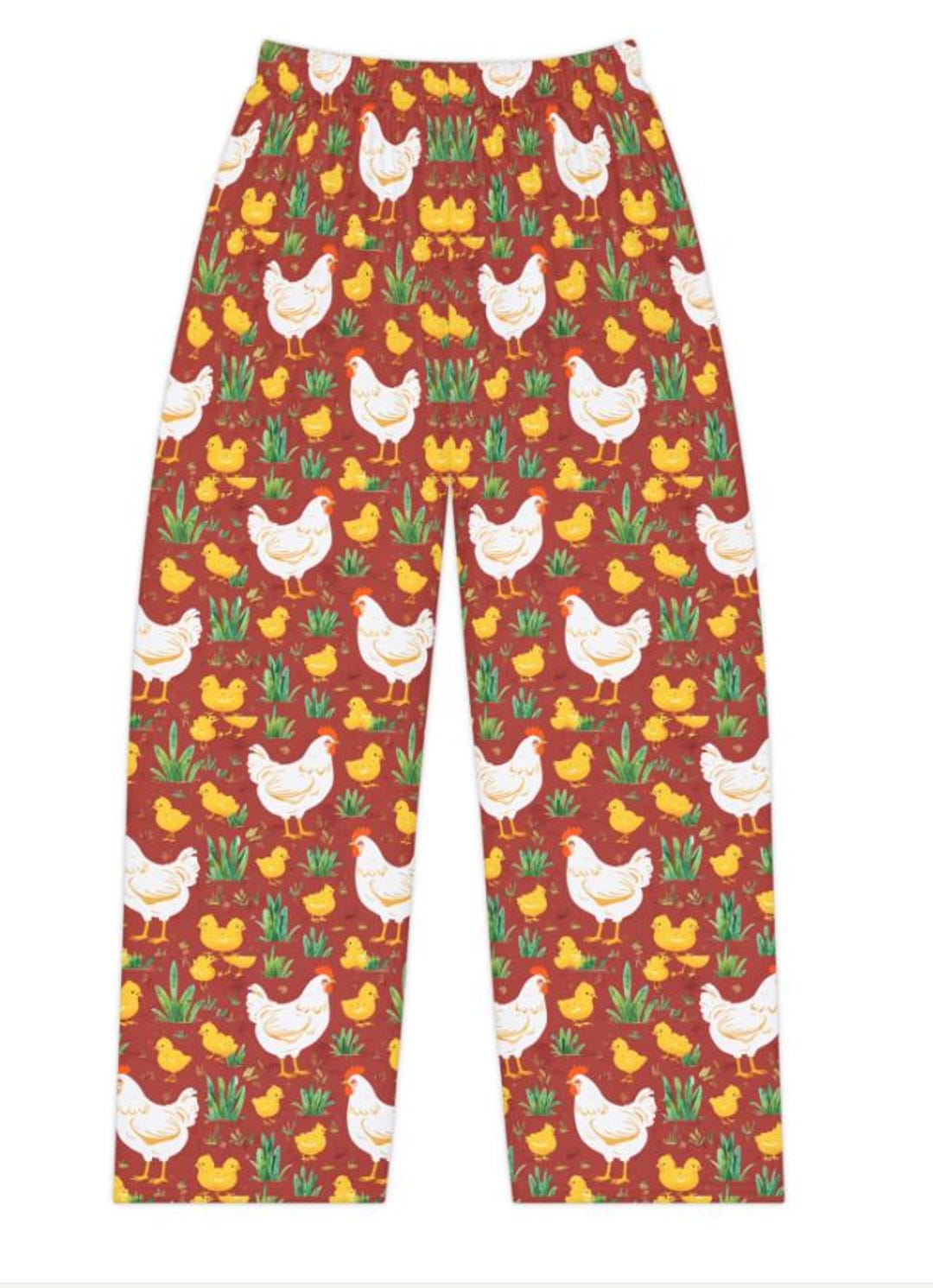 Chicken Pajama Pants for Women, Hen and Chick Printed Sleep Bottoms ...
