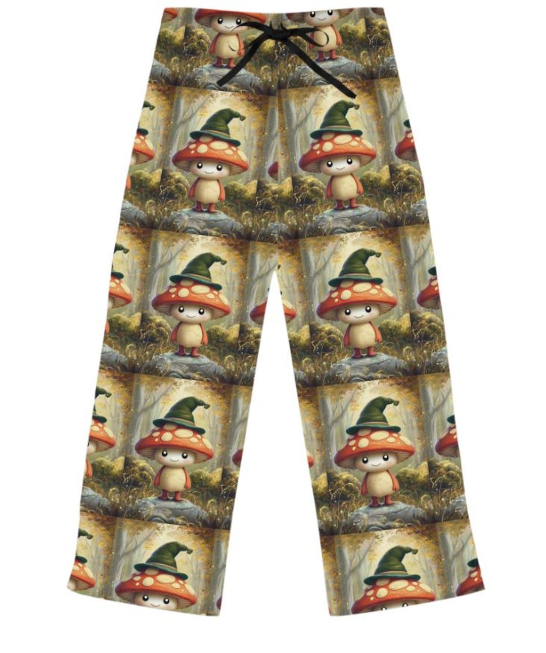 Mushroom Pajama Pants, Fun Fungi Lounge Wear, Unisex Toadstool ...