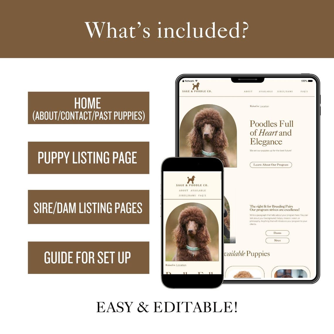 Dog Breeder Website Template, Canva Website Template, Canva Website ...