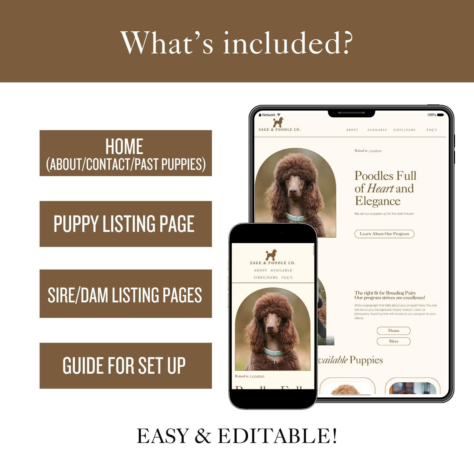 Dog Breeder Website Template, Canva Website Template, Canva Website ...
