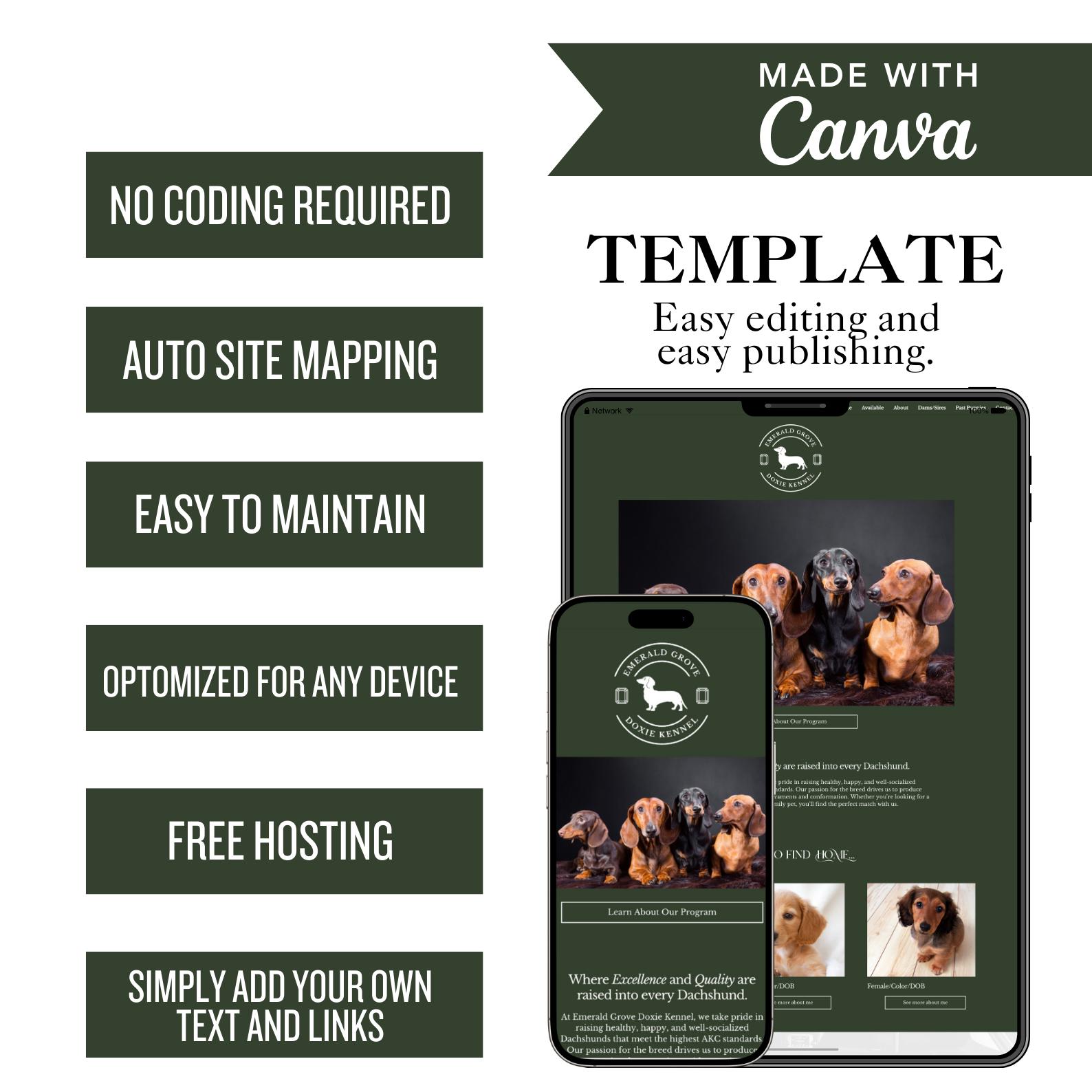 Dog Breeder Website Template - Elegant Pet Page, Web Template, Dog Show ...