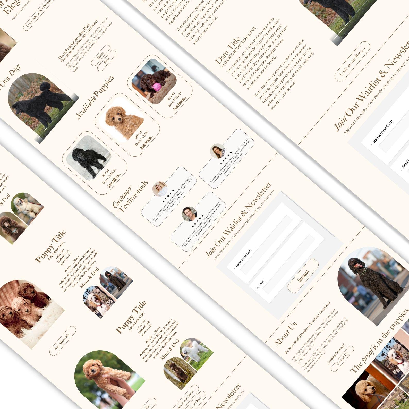 Dog Breeder Website Template, Canva Website Template, Canva Website ...