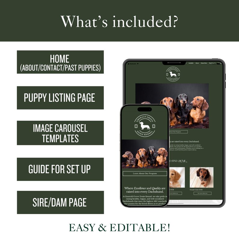 Dog Breeder Website Template - Elegant Pet Page, Web Template, Dog Show ...