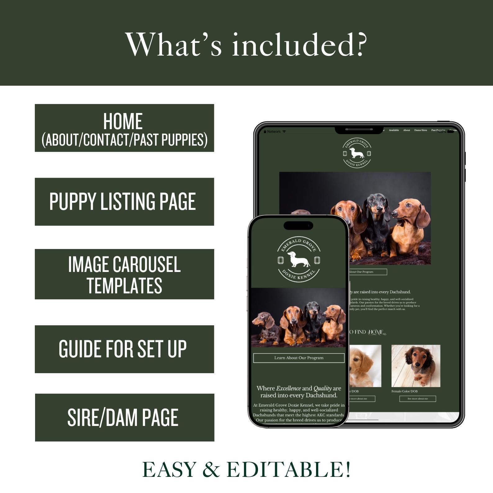 Dog Breeder Website Template - Elegant Pet Page, Web Template, Dog Show ...