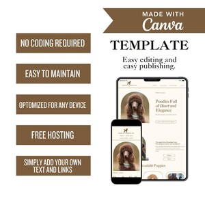 Dog Breeder Website Template, Canva Website Template, Canva Website ...