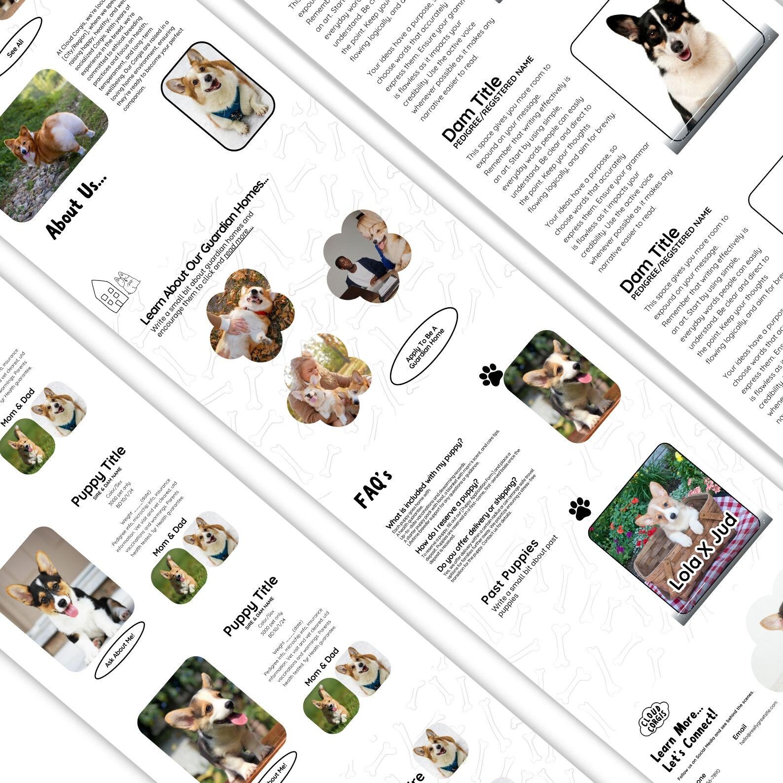 Dog Breeder Website Template, Canva Website Template, Canva Website ...
