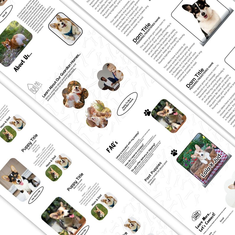 Dog Breeder Website Template, Canva Website Template, Canva Website ...