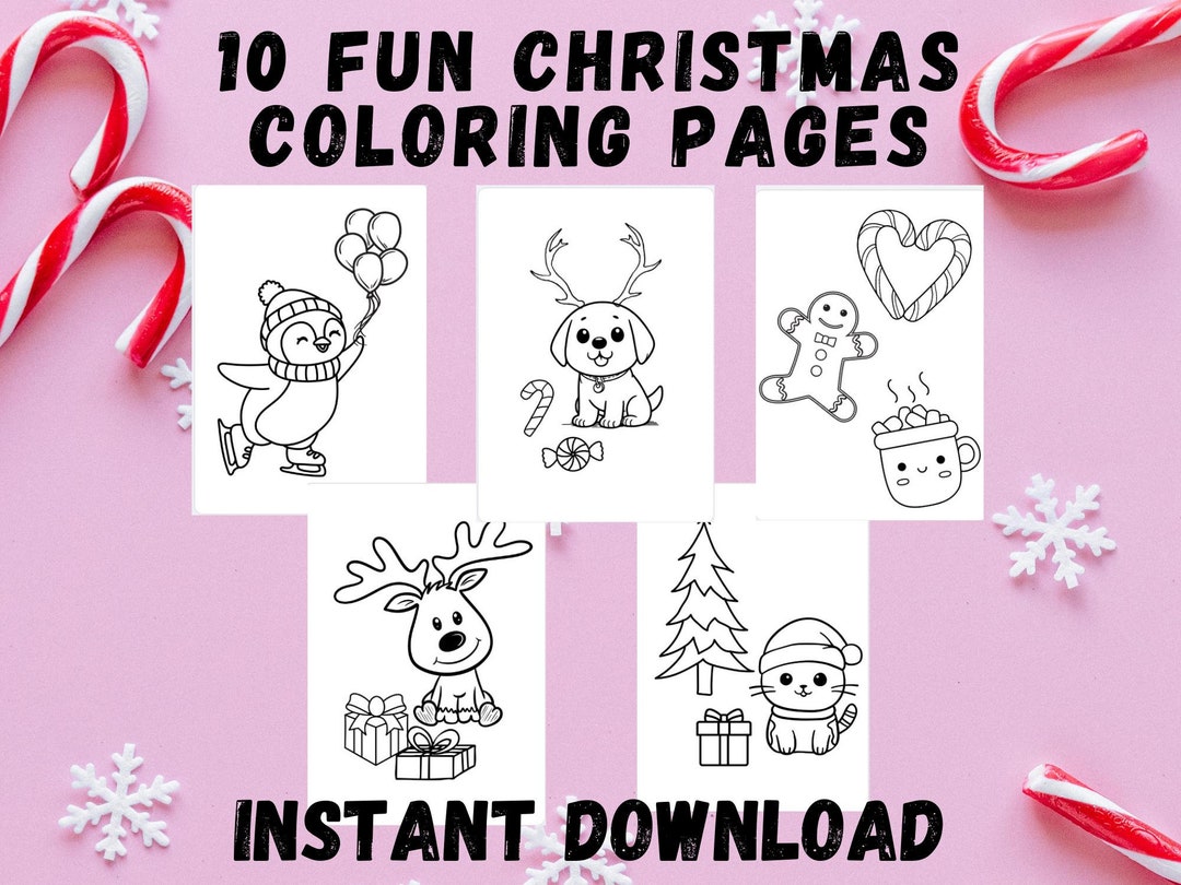 Christmas Coloring Pages | 10 Holiday Printables for Kids | Instant ...
