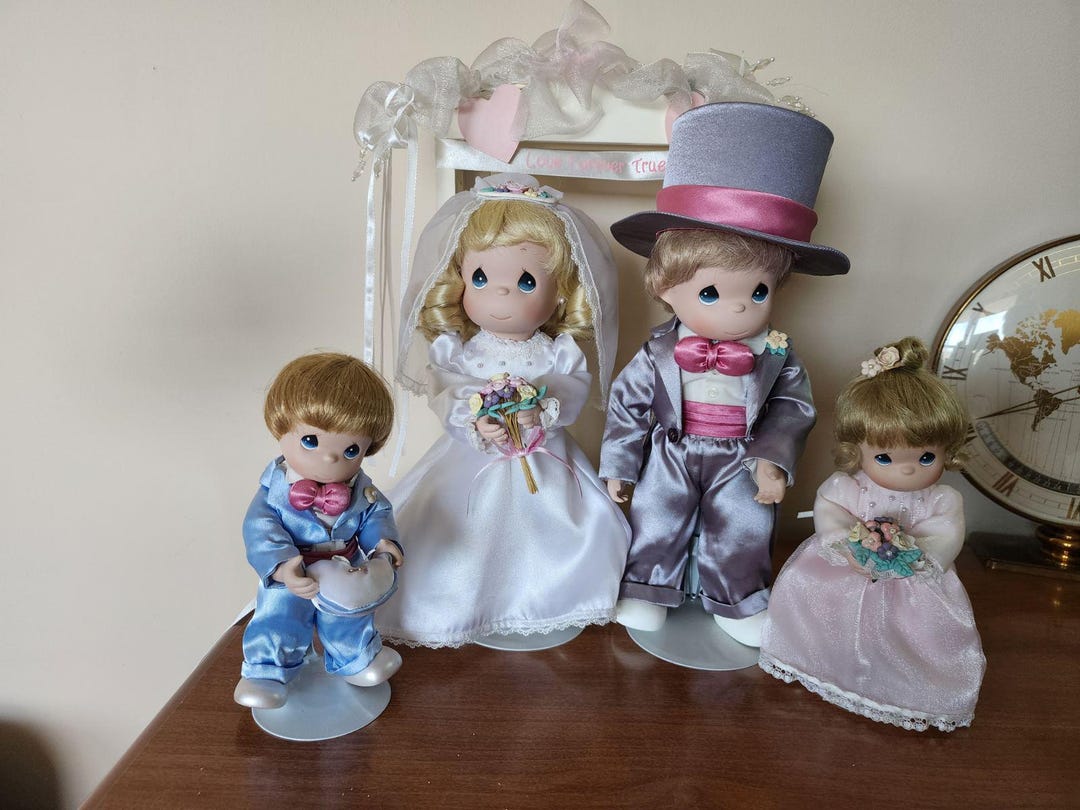 Vintage Precious Moments Wedding Party Doll Set – Bride, Groom, Flower ...