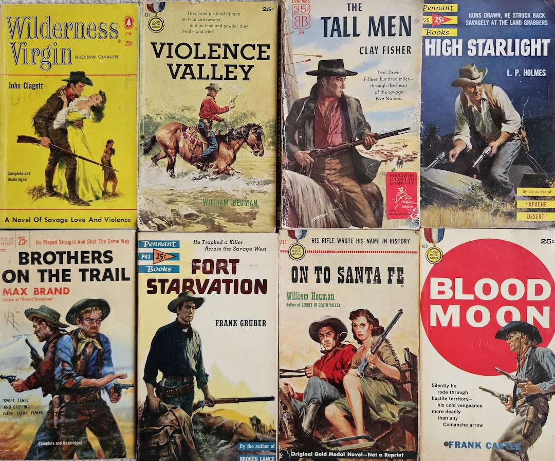 8 VINTAGE WESTERN PULPS From 1950s - Etsy