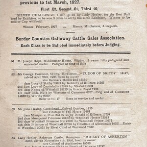 1928 SCOTLAND CATTLE AUCTION Brochure - Etsy