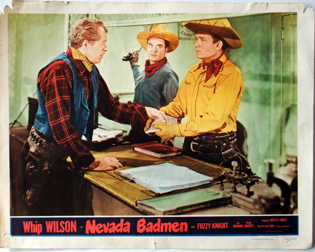 VINTAGE LOBBY CARD, Nevada Badmen With Whip Wilson, 1951 - Etsy