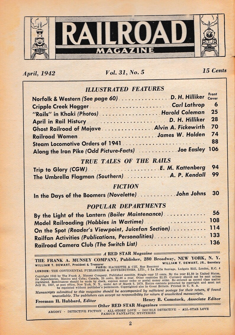 1942 RAILROAD MAGAZINE - Etsy