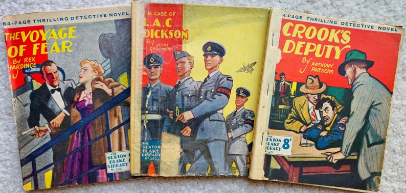 3 SEXTON BLAKE PULPS, British Mysteries - Etsy