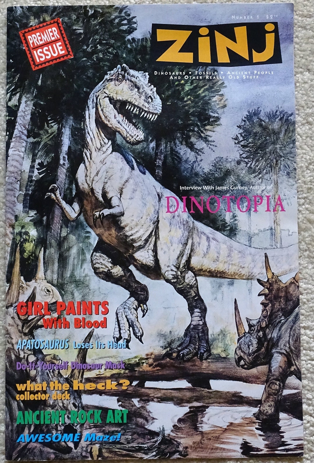 ZINJ MAGAZINE #1, Rare Dino Mag - Etsy