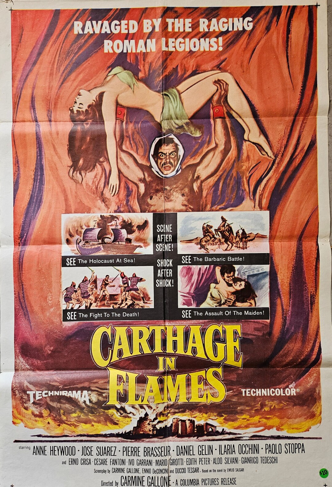 CARTHAGE IN FLAMES, 1961 Movie Poster - Etsy