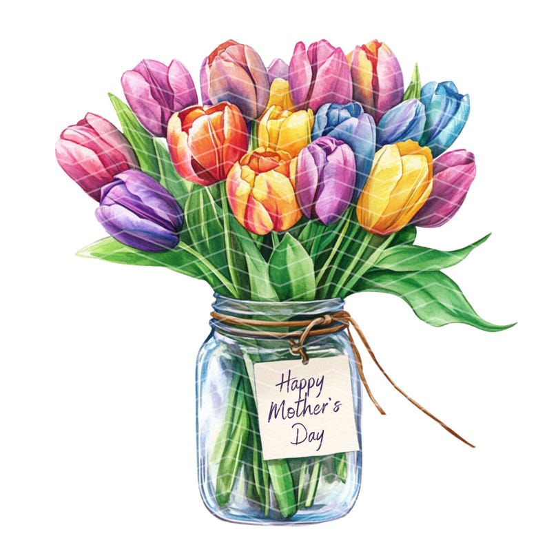 Mothers Day Clipart, Mom Flowers Clipart, Happy Mother's Day Clipart ...