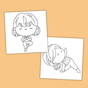 Cozy Yoga Girl Coloring Pages 10 Cute Yoga Poses for Relaxation & Fun ...