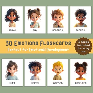 30 cartes-éclair sur les émotions pour les enfants | émotions ...