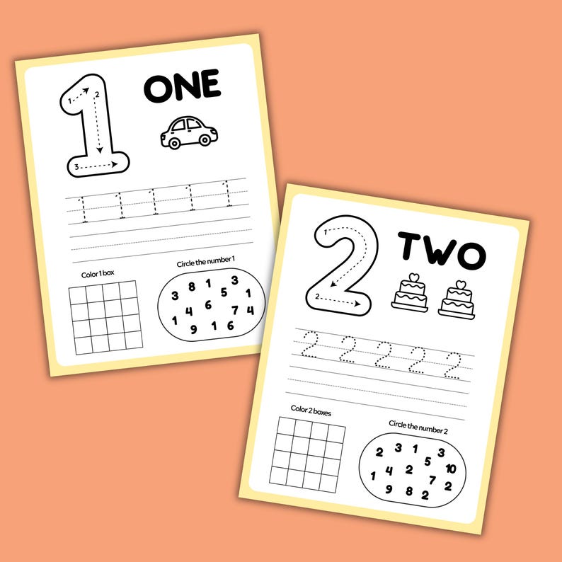 Number Tracing Worksheets for Preschool, Tracing Numbers 1-10, Learning ...