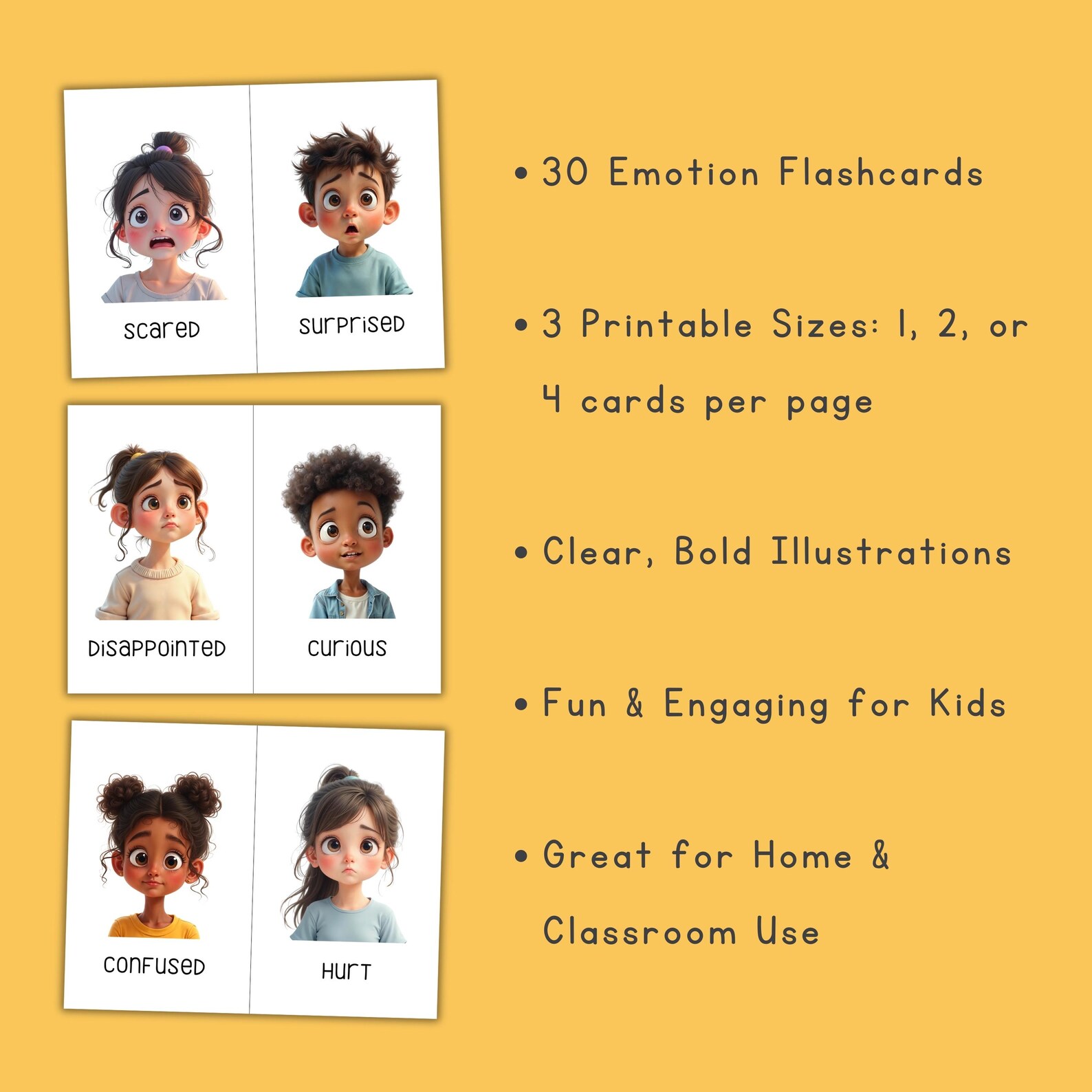 30 cartes-éclair sur les émotions pour les enfants | émotions ...