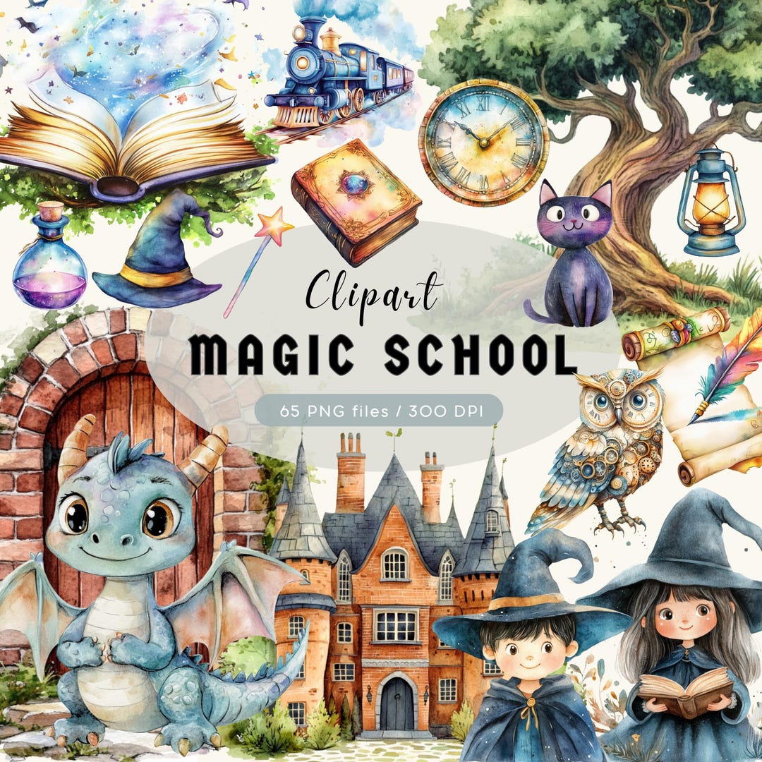 Magic School Clipart, Wizard School Clipart, Wizard Clipart, Witchcraft ...