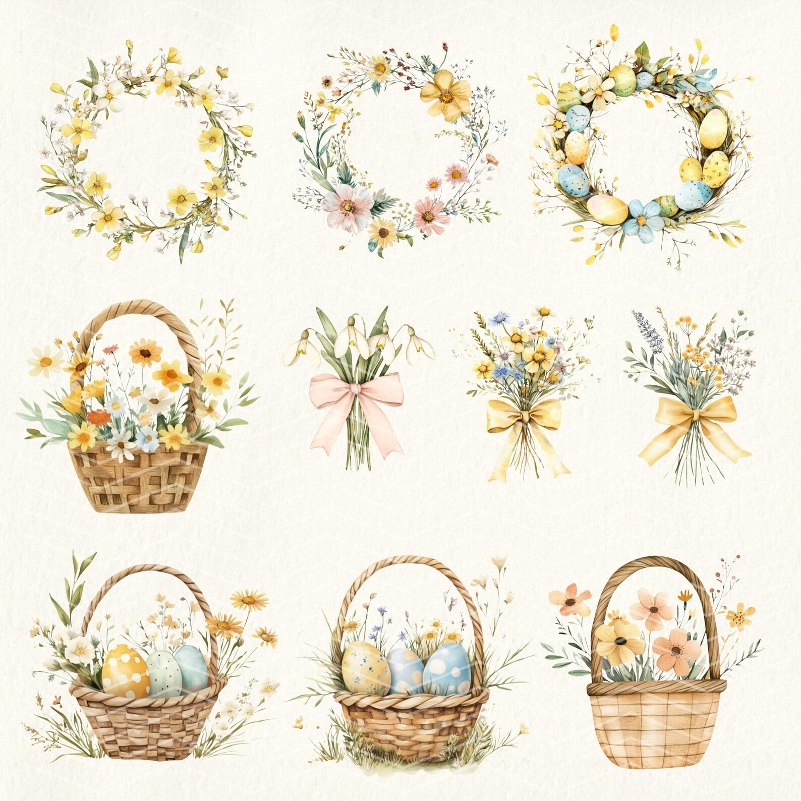 Spring Cottage Clipart, Spring Cottage Easter Clipart, Country Easter ...