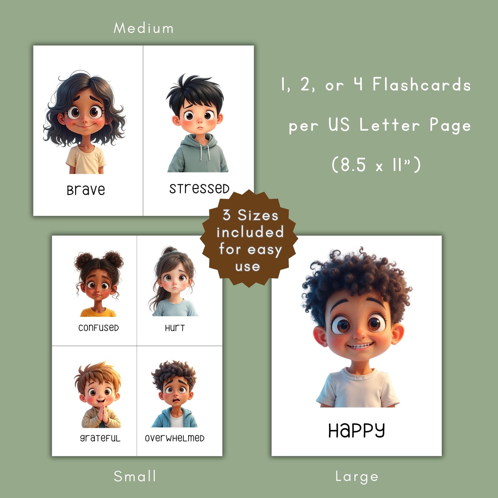 30 cartes-éclair sur les émotions pour les enfants | émotions ...