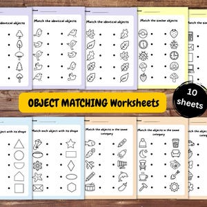 Matching Objects Worksheets for Preschool & Kindergarten, Match the ...