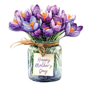 Mothers Day Clipart, Mom Flowers Clipart, Happy Mother's Day Clipart ...
