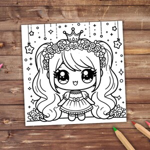 15 Kawaii Princess Coloring Pages, Cute Printable Princess Coloring ...