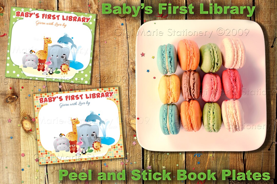 Baby's First Library Bookplates baby Animals gender Neutral Book Labels ...