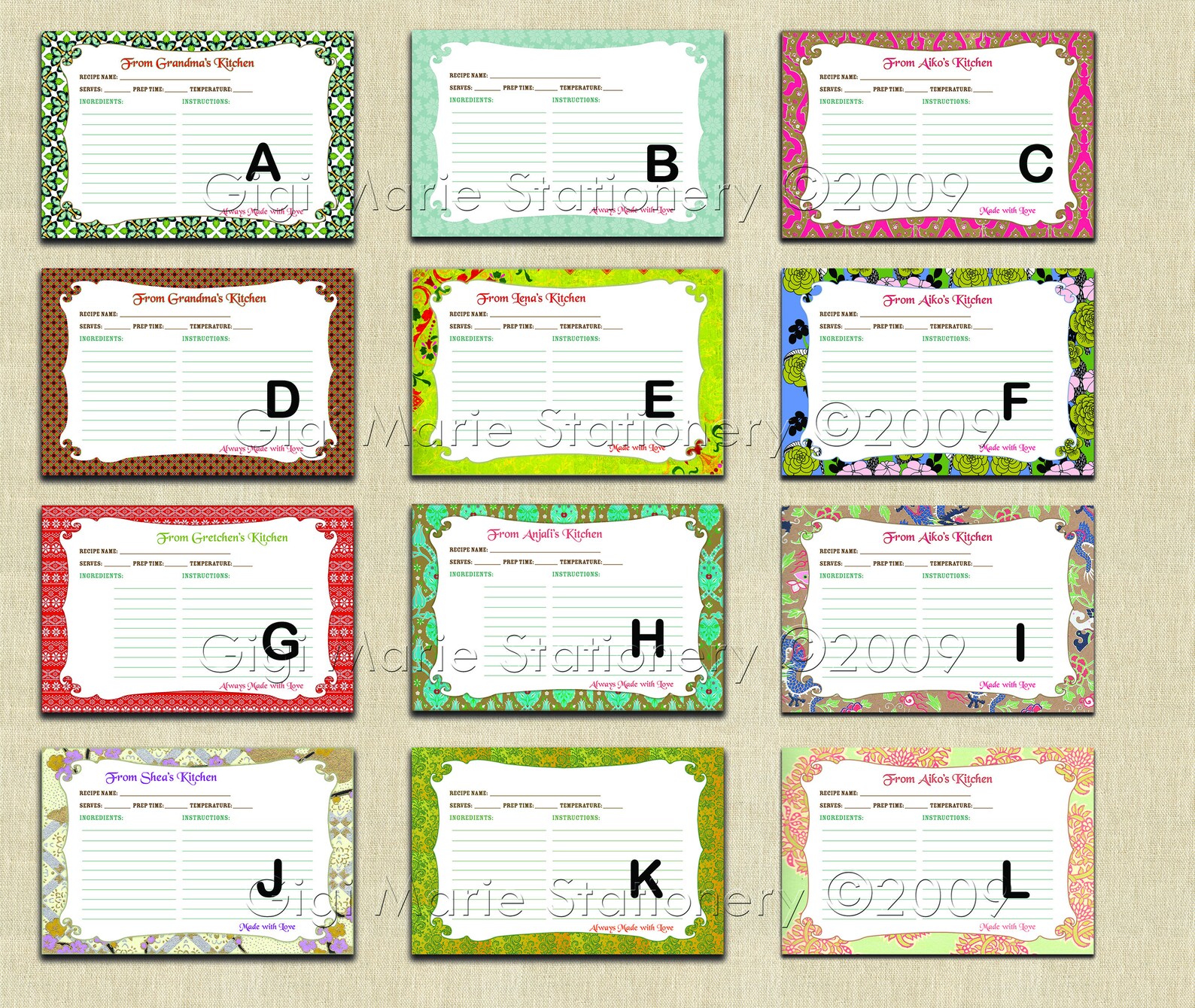 NATIONALITY - Heritage - Ancestry - RECIPE Cards - Ethnic - Cultural ...