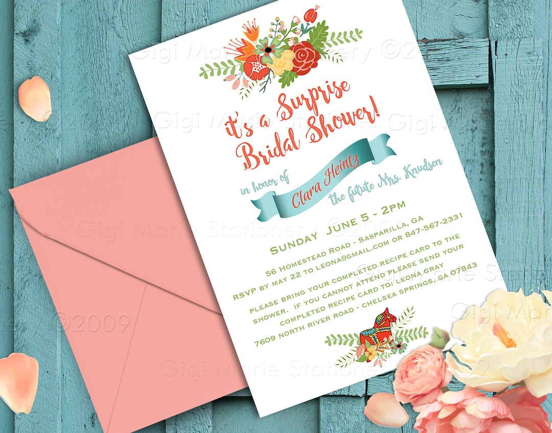 Swedish Wedding - Bridal - Birthday PRINTABLE DIGITAL INVITATIONS - Etsy