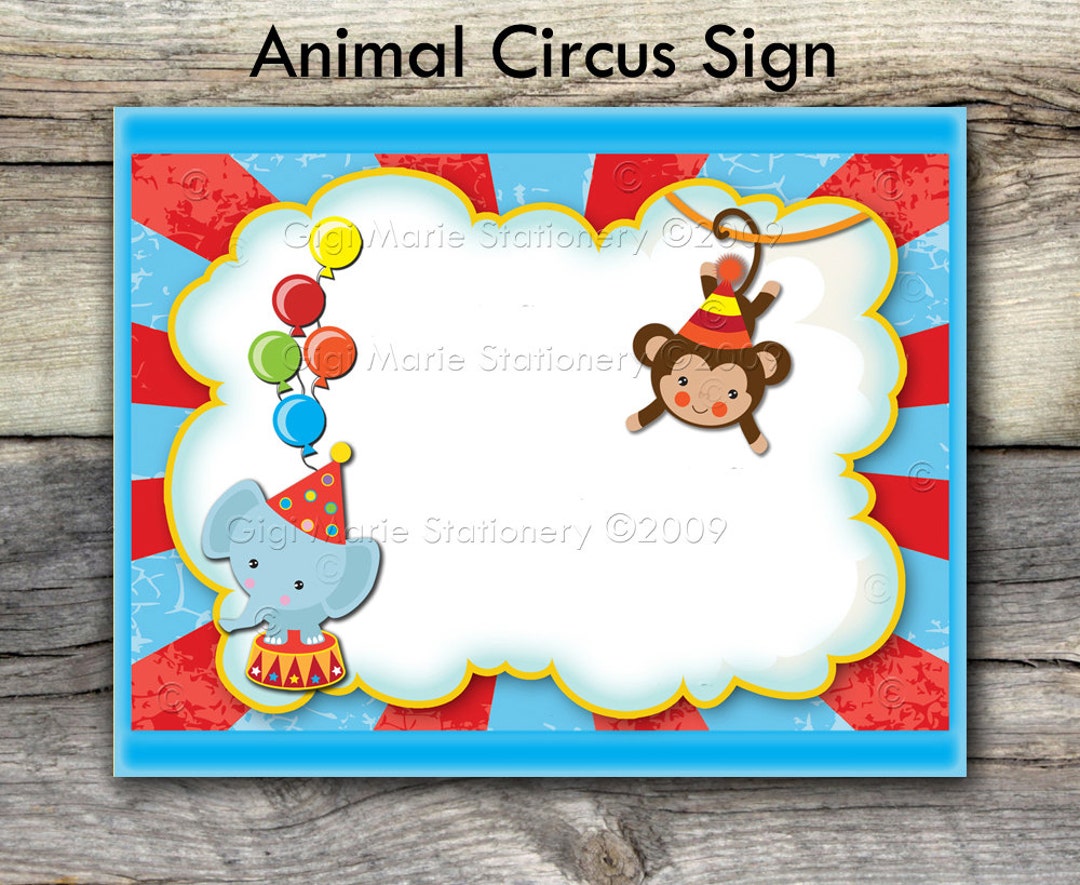 Instant Download CIRCUS and CARNIVAL Signs 4 11x14 Signs Animal Circus ...