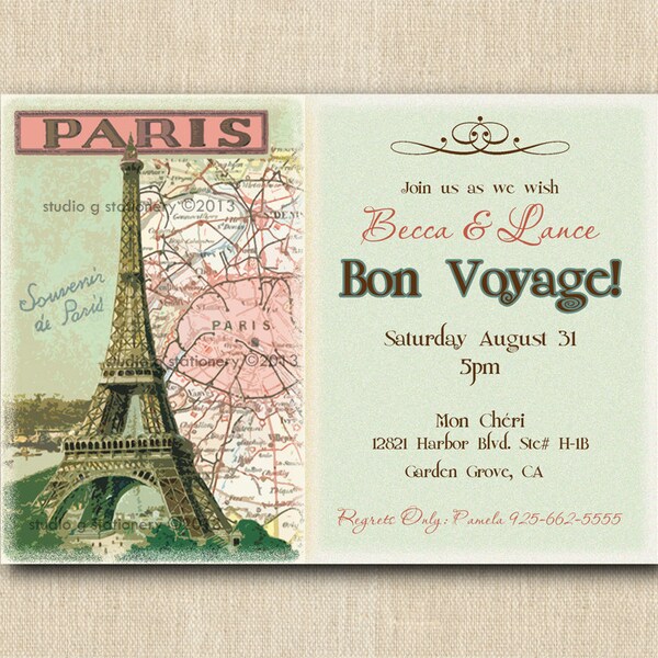 Bon Voyage Digital Invitation - Etsy