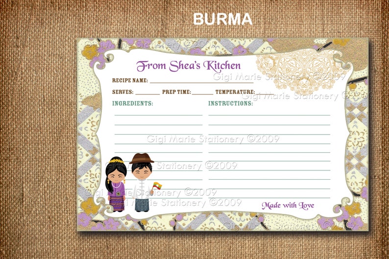 NATIONALITY - Heritage - Ancestry - RECIPE Cards - Ethnic - Cultural ...