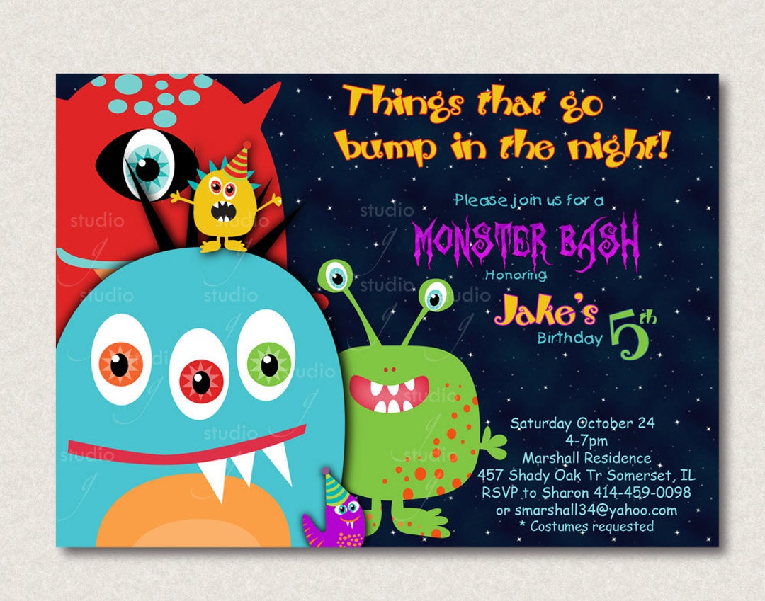 MONSTER Birthday Party - DIGITAL DIY You Print - Etsy