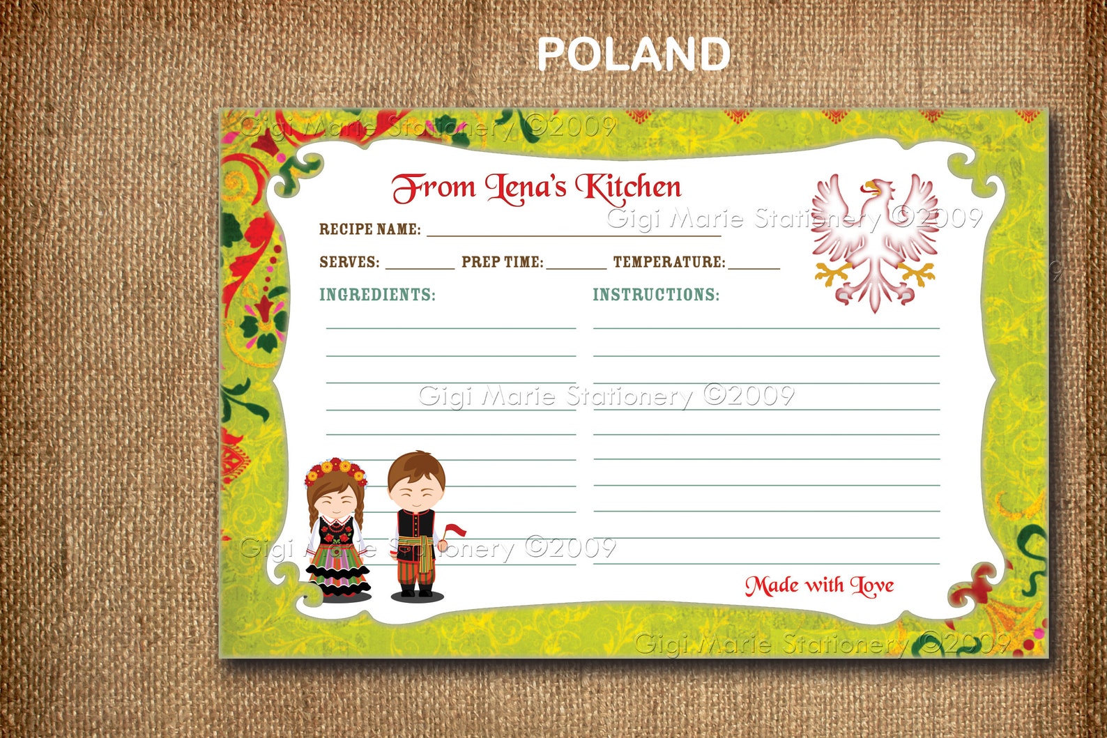NATIONALITY - Heritage - Ancestry - RECIPE Cards - Ethnic - Cultural ...