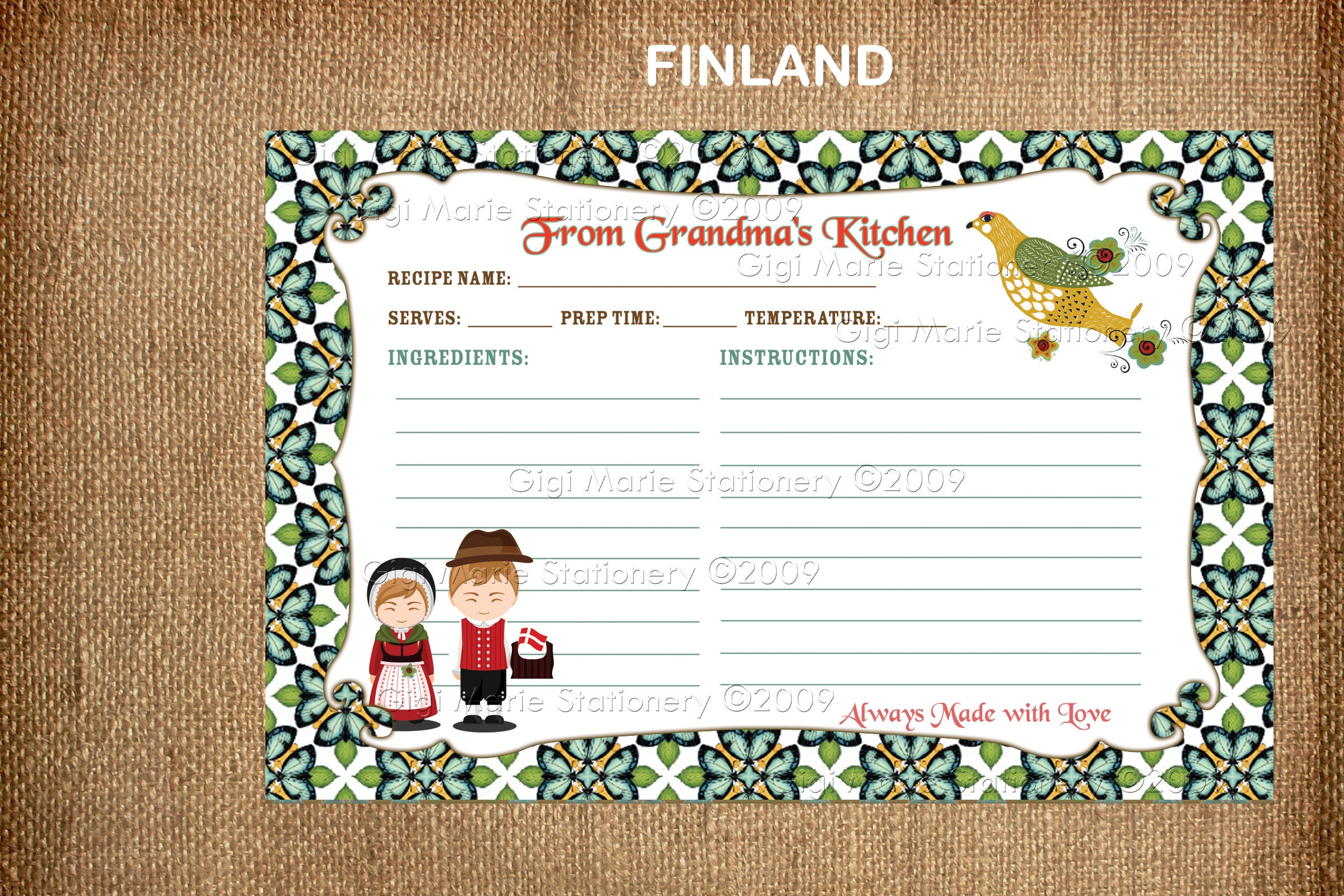 NATIONALITY - Heritage - Ancestry - RECIPE Cards - Ethnic - Cultural ...