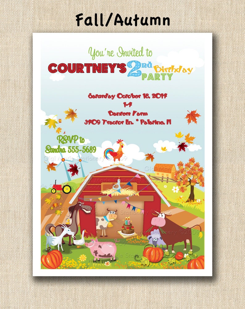 Farm Birthday Party - Digital File - You Print - Print Your Party! DIY ...